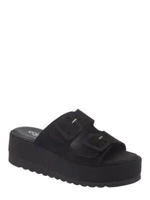 Cordani Karson 2 Platform Slide Sandal - Black Suede