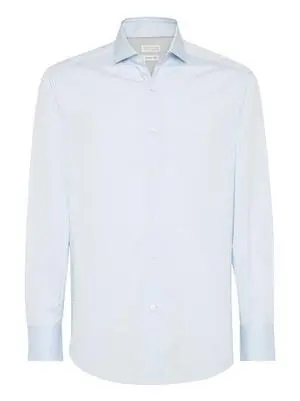 Brunello Cucinelli Spread Collar Shirt - Azure