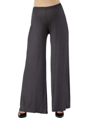 24SEVEN COMFORT APPAREL Maternity Palazzo Pants Charcoal