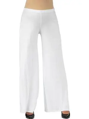 24SEVEN COMFORT APPAREL Maternity Palazzo Pants - White