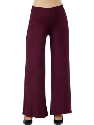 24SEVEN COMFORT APPAREL Maternity Palazzo Pants Wine