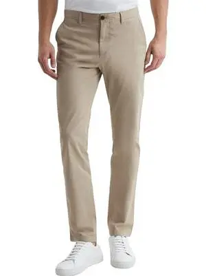 REISS Pitch Stretch Cotton Pants Stone