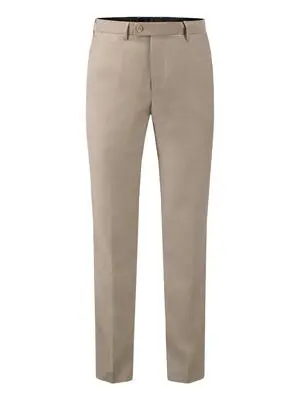 VICTOR EMMANUEL Vince Flat Front Twill Stretch Dress Pants - Taupe