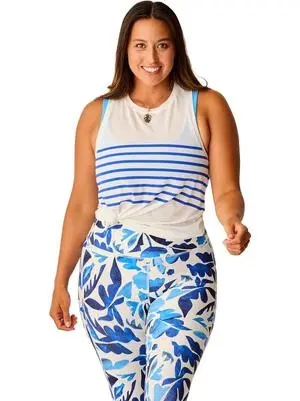 Carve Designs Relaxed Fit Tank Top Billie Blue Stripe