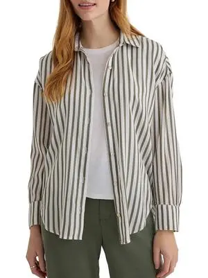 Bella Dahl Stripe Oversize Button-up Shirt - Fernwood Stripe