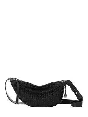 THE SAK Tess Sling Leather Bag Woven Black