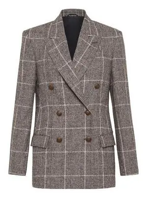 Brunello Cucinelli Prince Of Wales Blazer - Brown