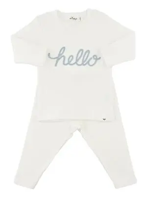 OH BABY! Embroidered Two Piece Set - Cream