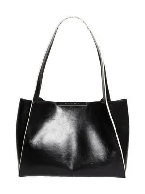 Marni Small East/west Leather Tote - Black