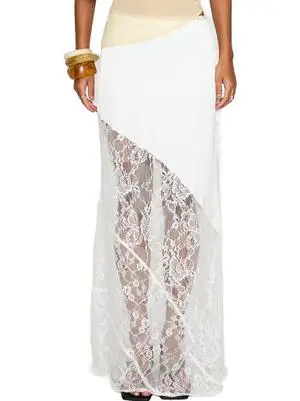 Princess Polly Castelli Lace Maxi Skirt - White