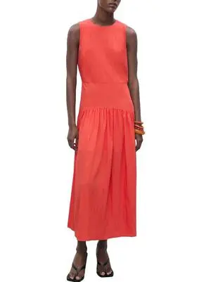 Mango Sleeveless A-line Midi Dress - Intense Red