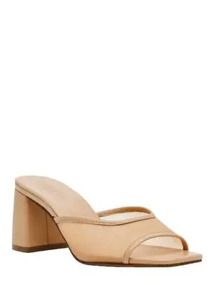 Steve Madden Block Heel Sandal - Natural Mesh