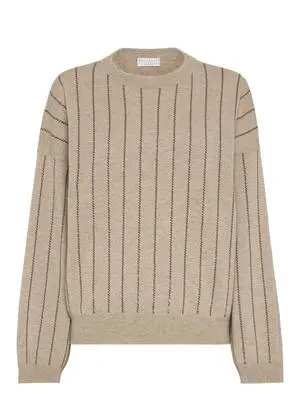 Brunello Cucinelli Striped Cashmere Sweater - Cocoa