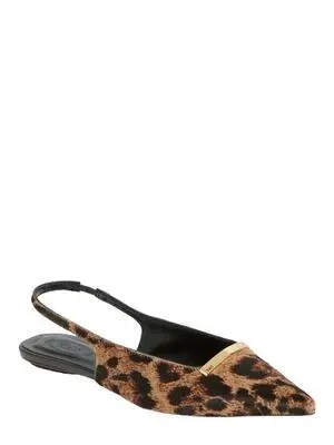 TOD'S Barretta Calf Hair Slingback Flats - Cammello Chiaro