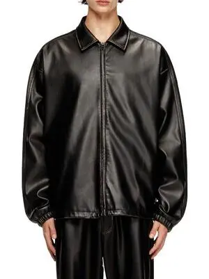 DIESEL® Oversized Faux Leather Jacket - Deep/black