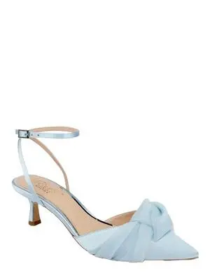 Badgley Mischka Favor Ankle Strap Kitten Heel Pumps - Sky Blue