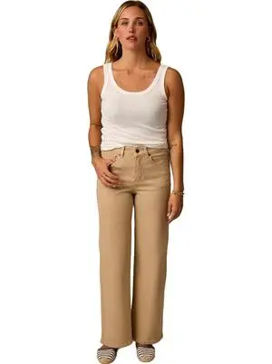 Carve Designs Audrey Wide Leg Jeans - Sand