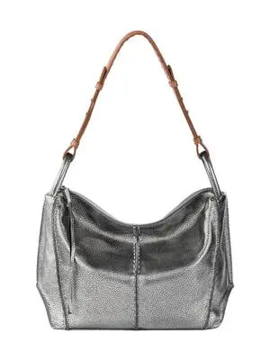 THE SAK Los Feliz Hobo Leather Bag - Dark Silver