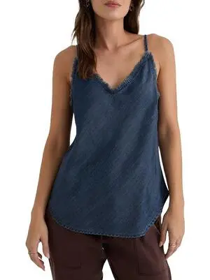 Bella Dahl Frayed Chambray Camisole - Twilight Rinse Wash