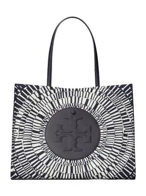 Tory Burch Tory Burch Small Ella Printed Tote Navy Circle