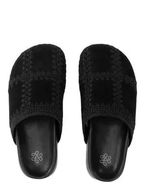 THE SAK Bolinas Suede Clogs Black Suede Patch