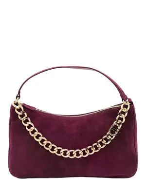 TWINSET Chain-embellished Suede Shoulder Bag - Red