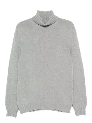 Fedeli Turtleneck Long Sleeve Sweater - Grey