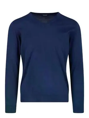 DRUMOHR Long-sleeve V-neck Sweater - Blue