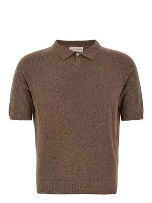 MA'RY'YA Ribbed-hem Polo Shirt - Brown