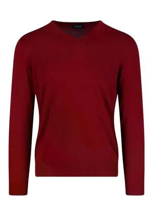 DRUMOHR Long-Sleeve V-Neck Sweater Red