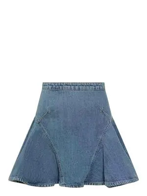 Givenchy Denim Flared A-line Skirt - Blue