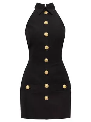 Balmain Halterneck Mini Dress - Black