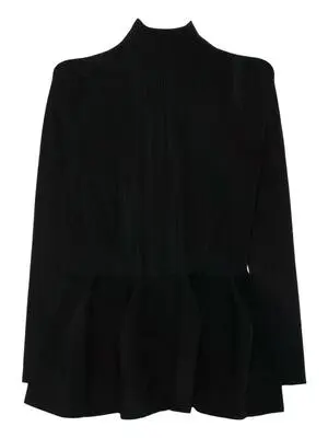 CFCL Pottery Ribbed Peplum Top - Black
