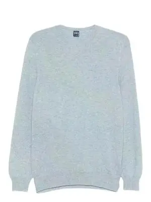 Fedeli Crew Neck Cashmere Sweater - Blue