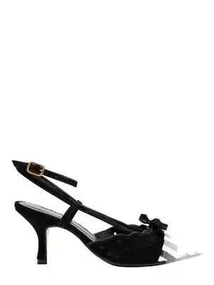 STUDIO CHOFAKIAN 55mm Bow-detail Striped Pumps - Black