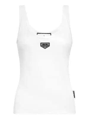 Philipp Plein Ribbed Tank Top - White