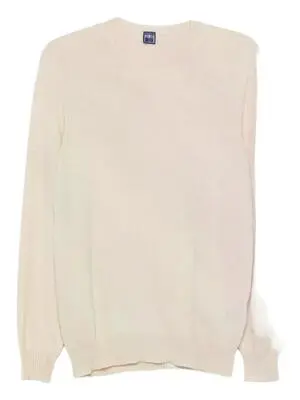 Fedeli Cashmere Crew-Neck Sweater Neutrals