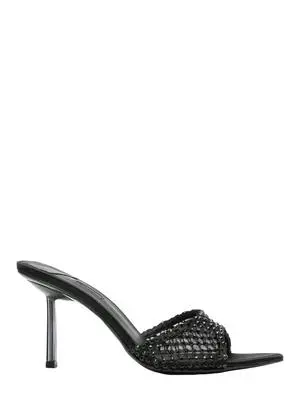 LE SILLA 80mm Crystal-embellished Pointed-toe Heeled Sandals - Black