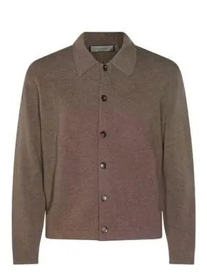 Canali Buttoned Patch-pocket Cardigan - Brown