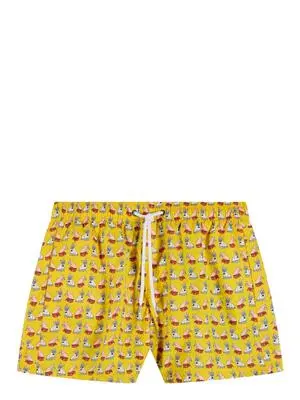 Sundek Dog-print Swim Shorts - Yellow