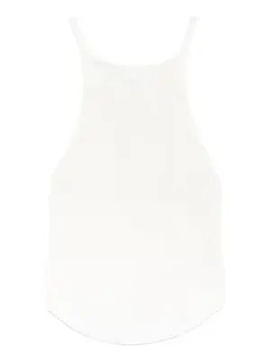COURREGES Ribbed Halter Tank Top - White