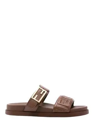Fendi Double-band Flat Sandals - Brown