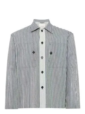 JW Anderson Striped Patch-pocket Shirt - White