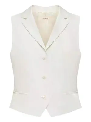 12 STOREEZ V-neck Cotton-lyocell Vest - White