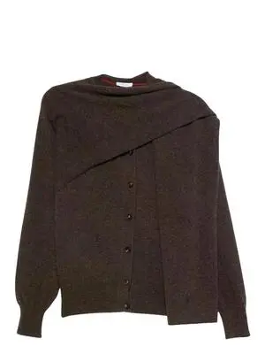 FERRAGAMO Asymmetric Button-up Cardigan - Brown