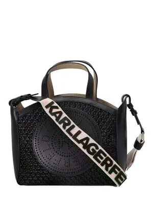Karl Lagerfeld Perforated-logo Tote - Black