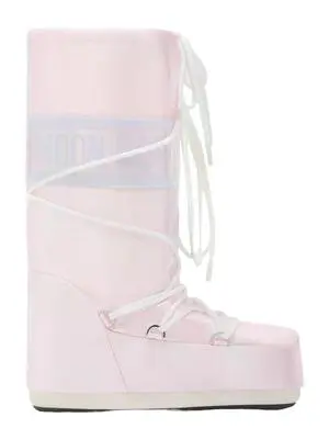 Moon Boot Icon Logo-print Lace-up Boots - Pink