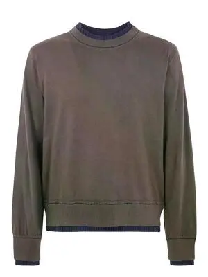 Sacai Contrast-trimmed Sweater - Brown