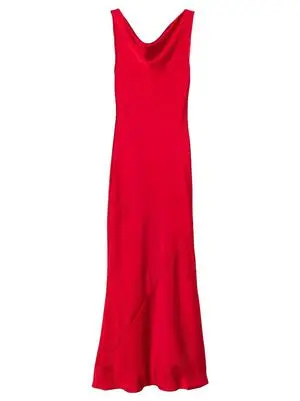 Norma Kamali Cowl-neck Draped Maxi Dress - Red