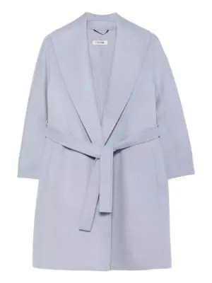 Max Mara Belted Wool Coat - Blue